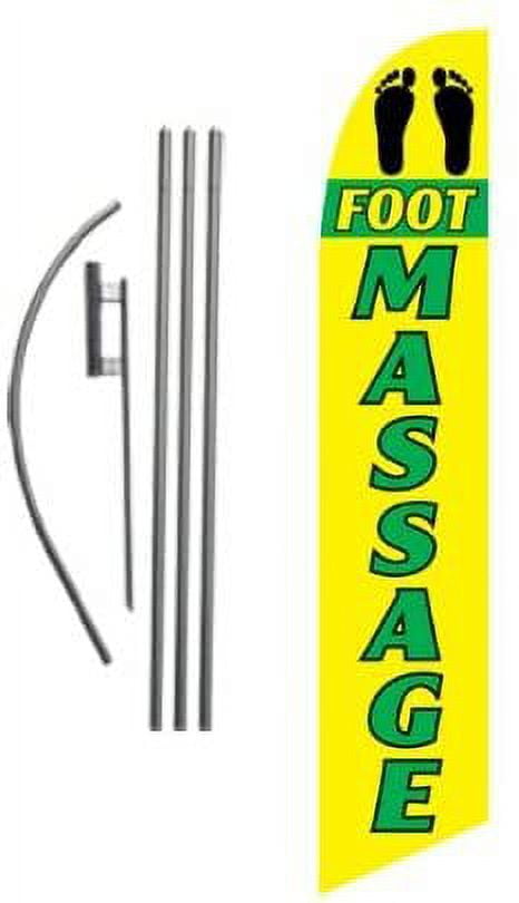 Foot Massage Advertising Feather Banner Swooper Flag Sign with 15 Foot ...