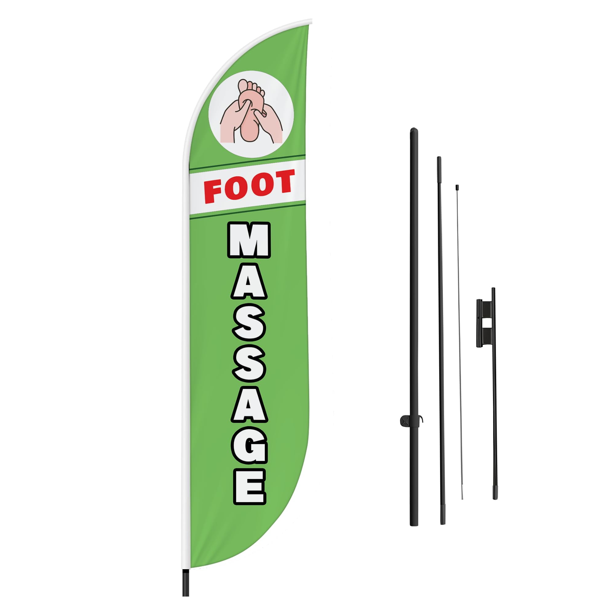Foot Massage Feather Flag(11.5Feetx2.5Feet) By Dreamcontroller For ...