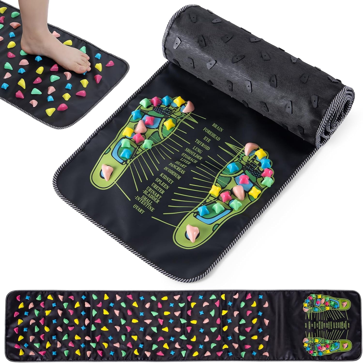 Foot Massage Mat, Reflexology Walk Stone Road Acupressure Mat with ...