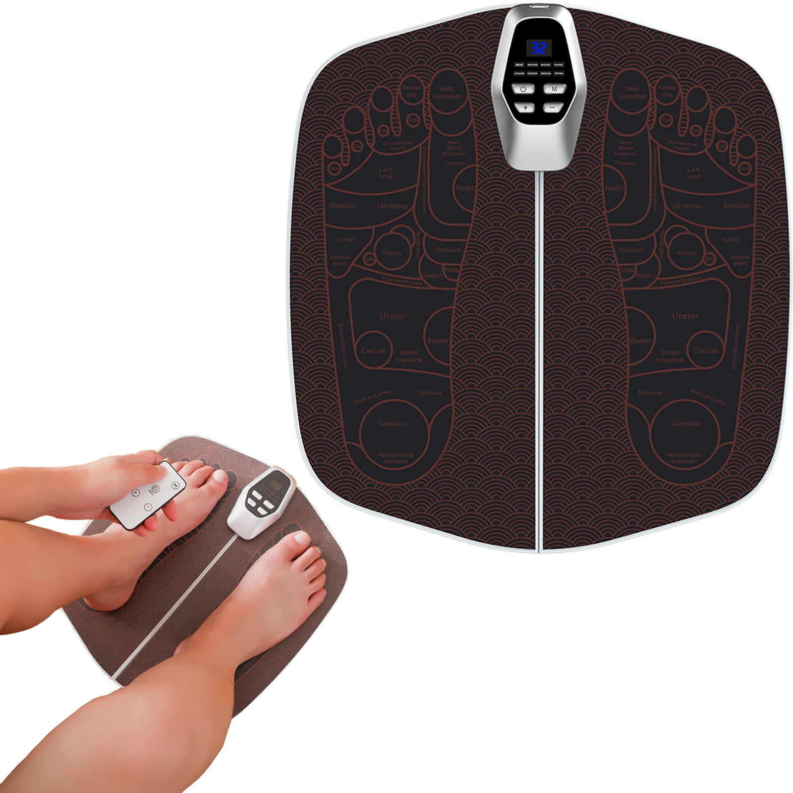Foot Massage Mat for Neuropathy Pain Relief, USB Charging with 8 Modes ...