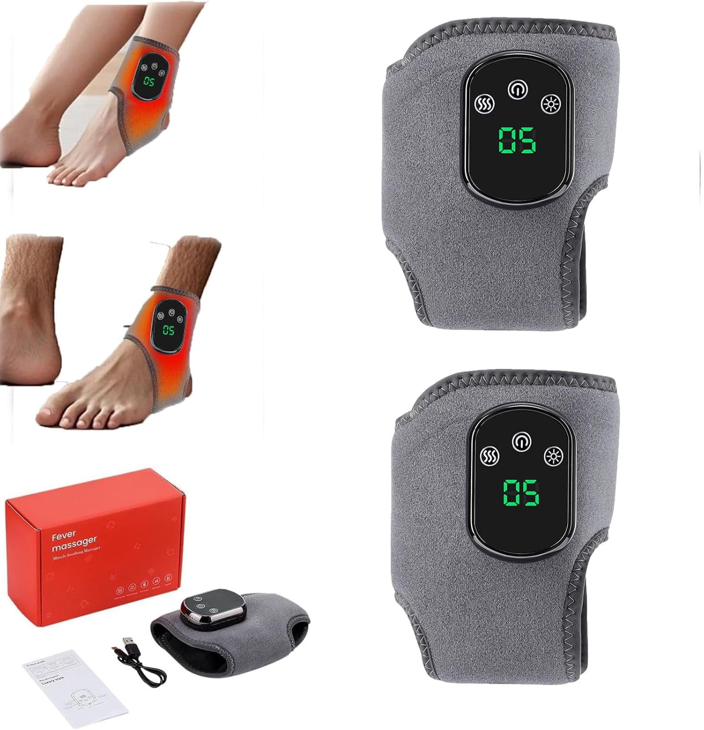 Foot Massager, 3 in 1 Foot Massager, Portable Cordless Ankle Heating ...