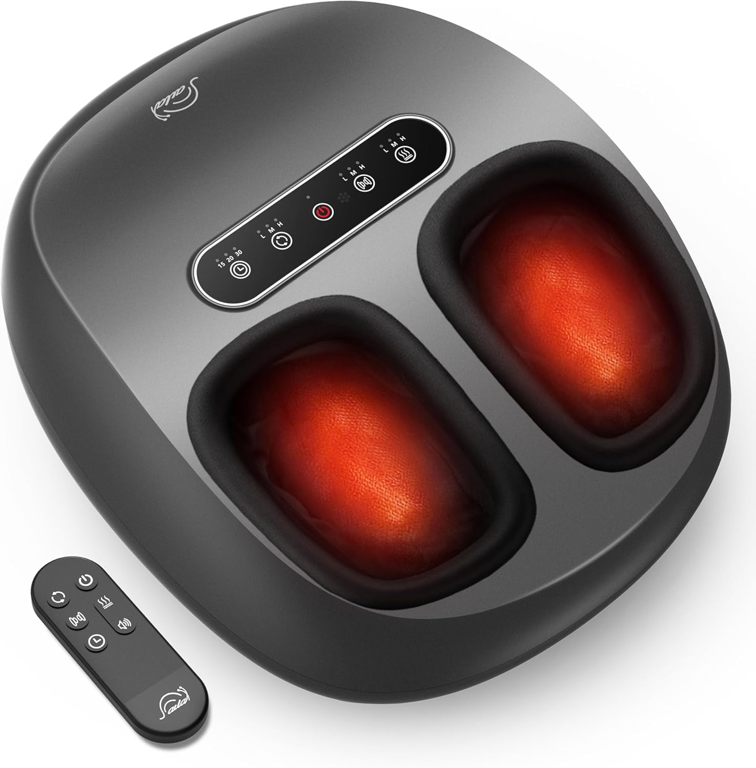 Foot Massager with Heat Compression Kneading Rolling Shiatsu Feet ...