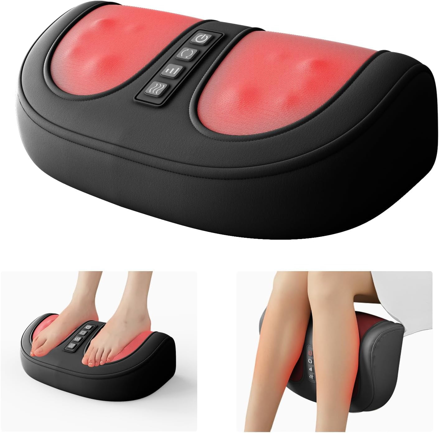 Foot Massager with Heat, Electric Kneading Plantar Fasciitis Treatment ...