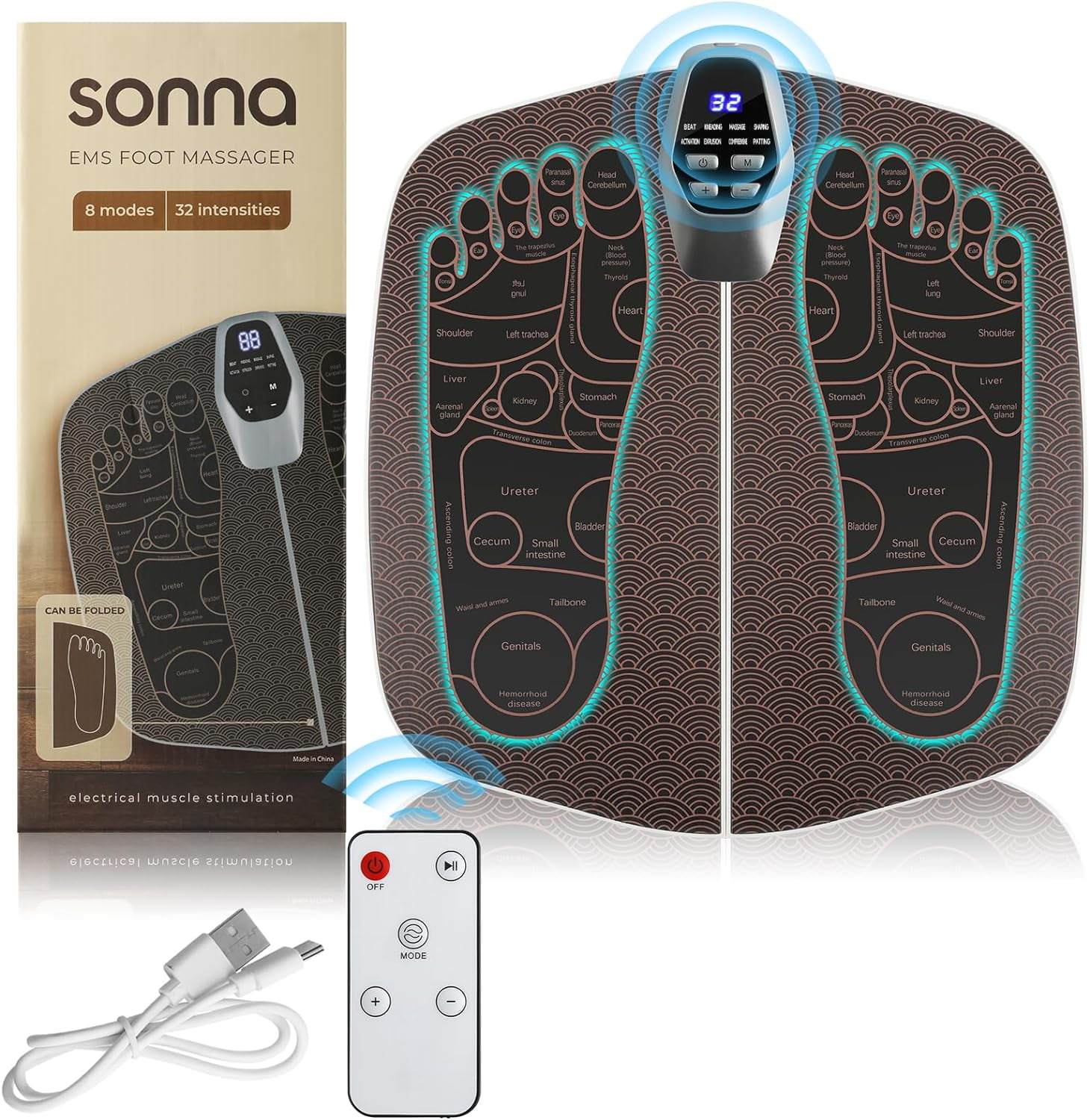 Foot Massager Mat for Neuropathy,EMS Foot Massager for Circulation and ...