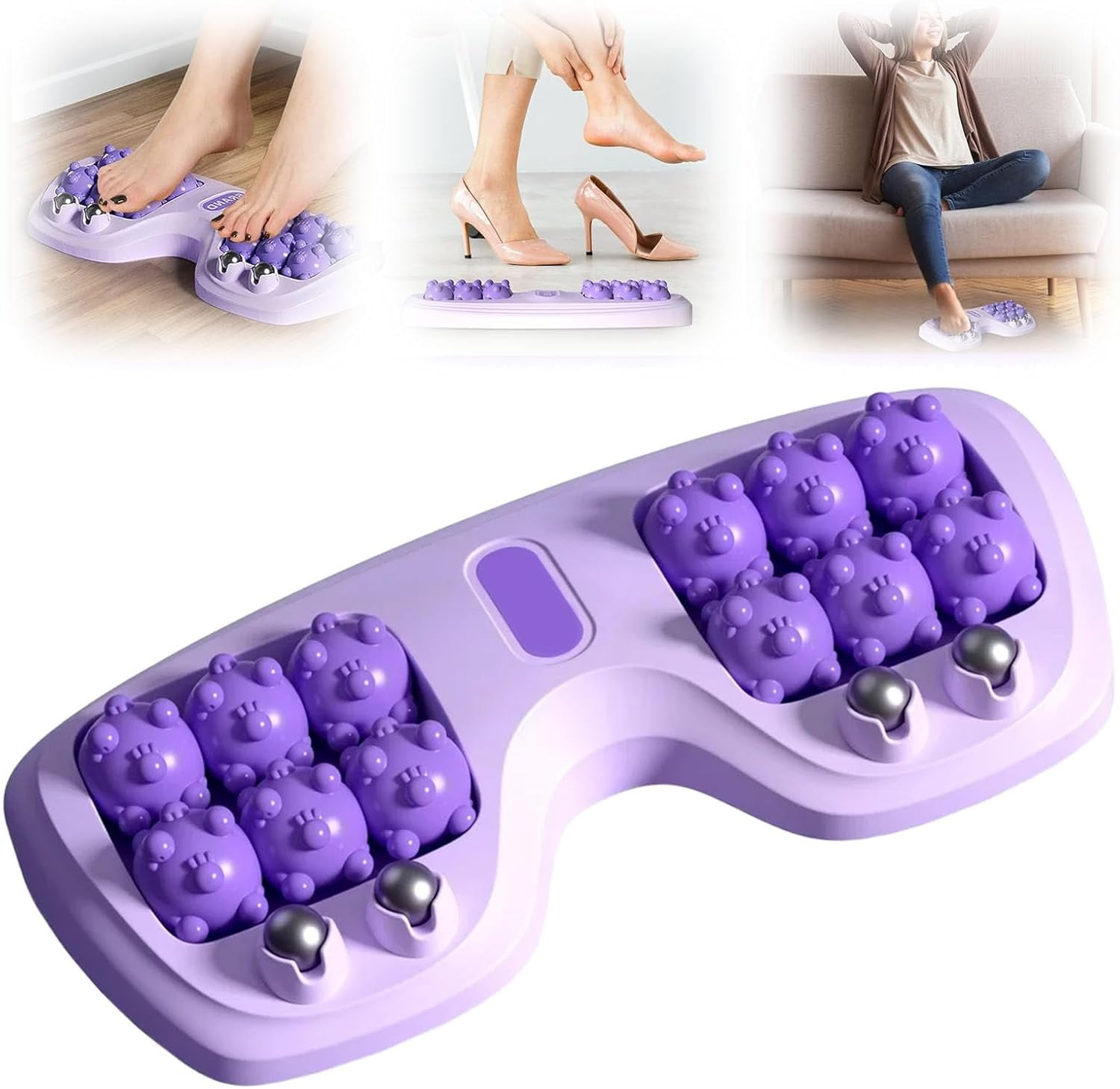 Foot Massager for Plantar Fasciitis Relief, Portable Reflexology Roller ...