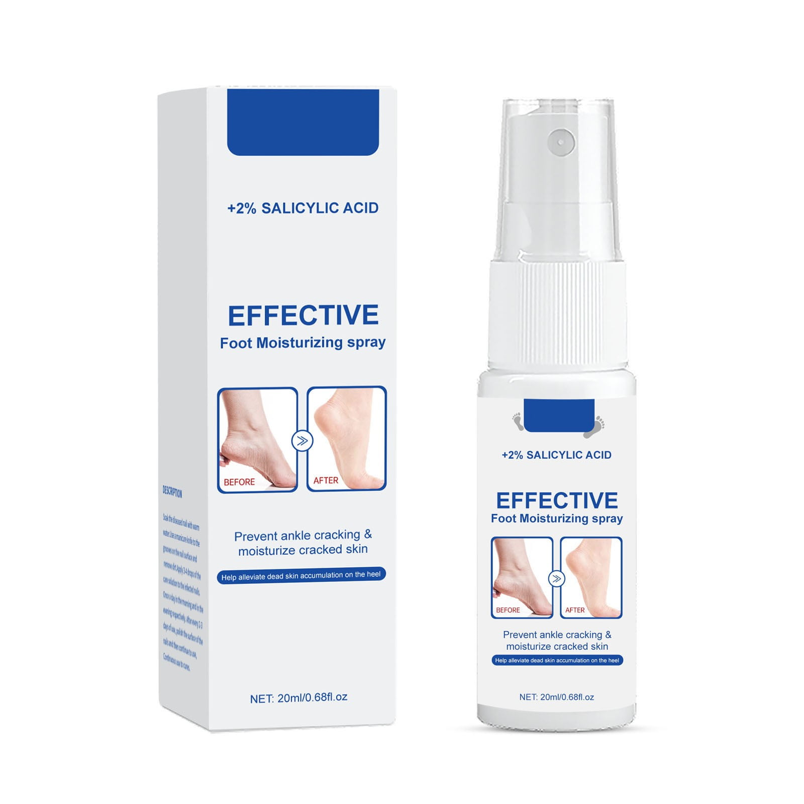 Foot Moisturizing Spray + 2% Salicylic Acid, Effective Foot ...