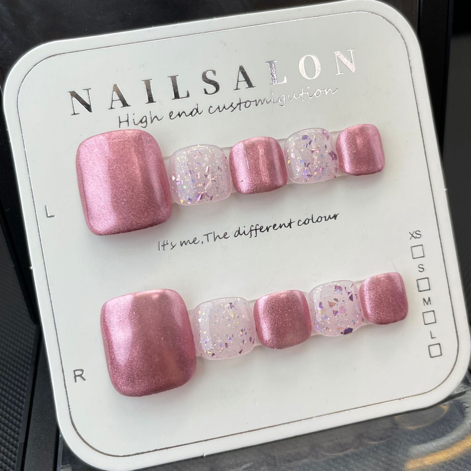 [Foot Nail Wear Nail] Magic Mirror Powder Foot Nail Sequins Hand Wear ...