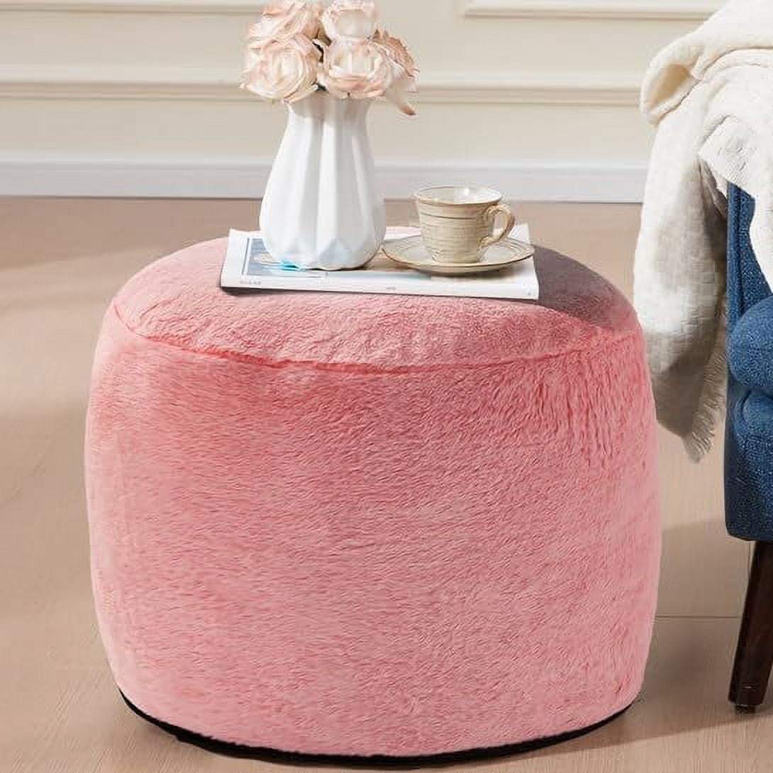 Foot Ottoman 20"x15" Small Automan Foot Rest Pouf Ottoman Cover Round with Sponge Small Foot ...