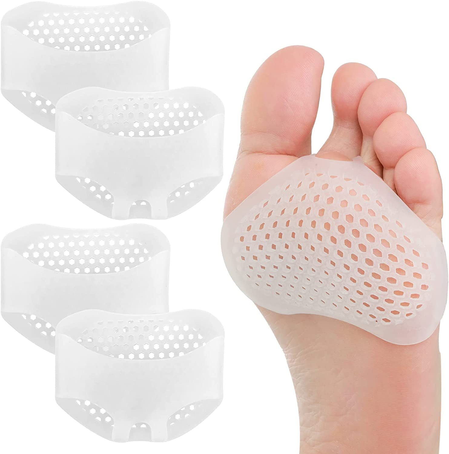 Foot Pads Cushions 4 Pairs Elastic Silica Gel Bottom Heels Feet ...