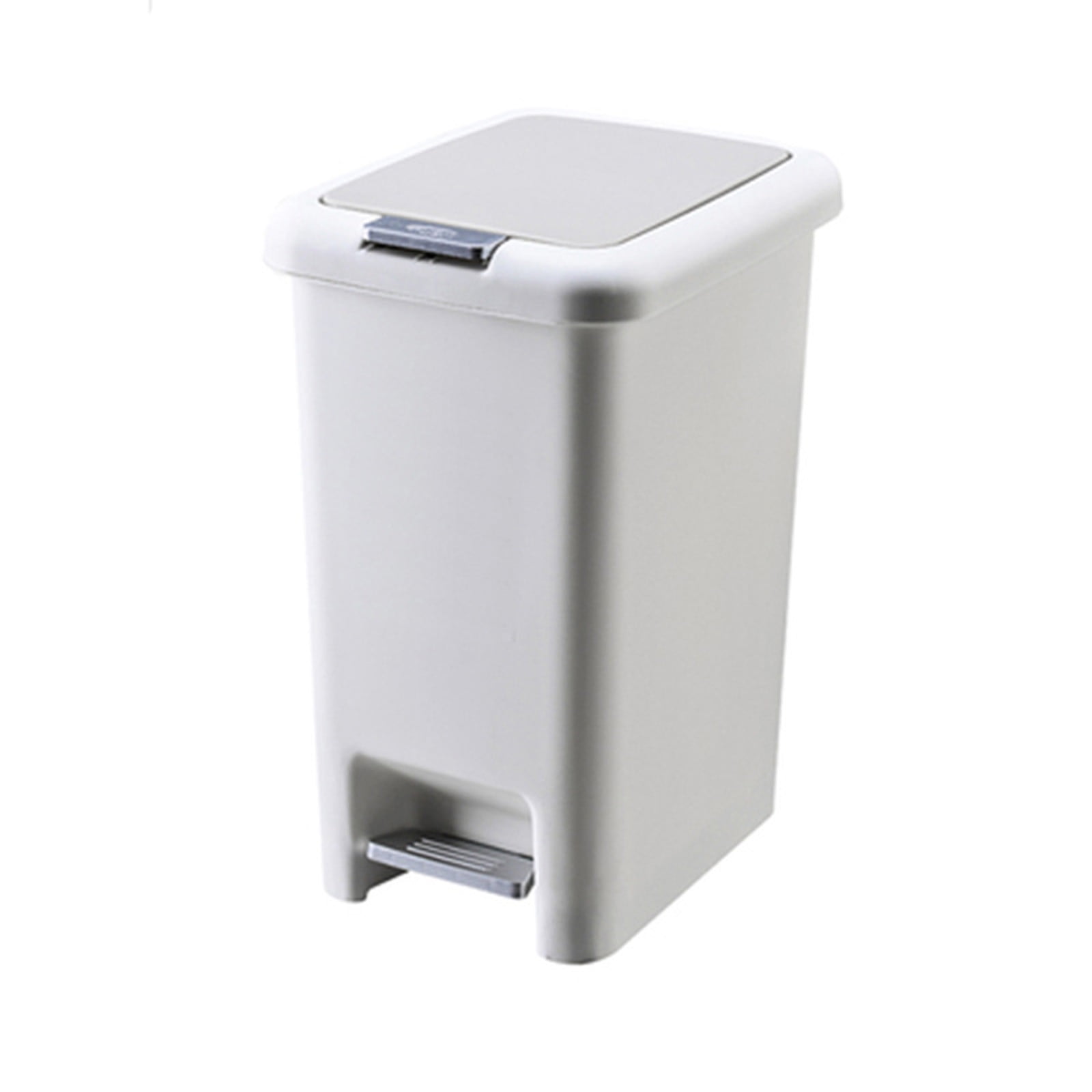 Foot Pedal Trash Can, Slim Plastic Garbage Bin, Lid Lock Waste ...