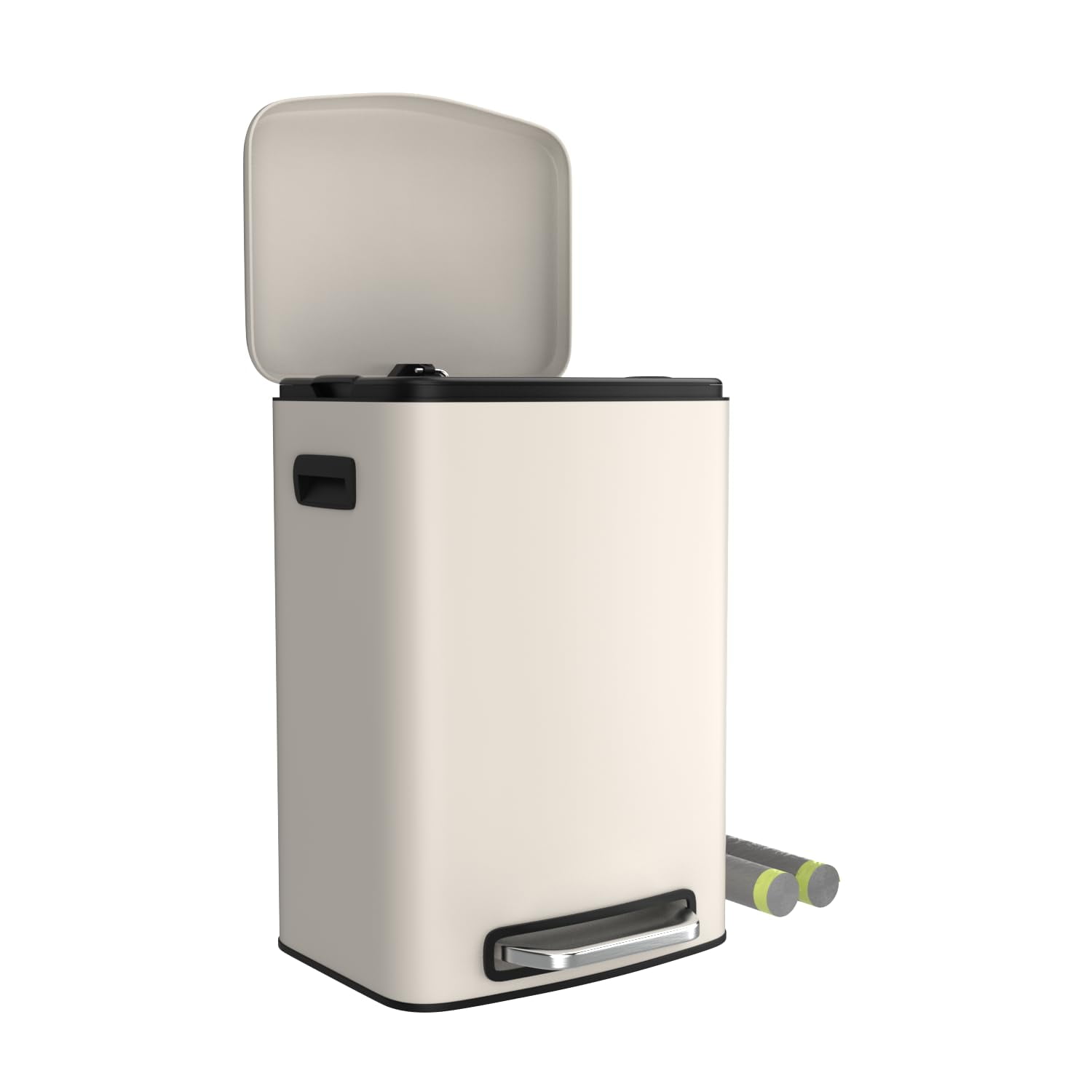 Foot Pedal Trash Can with Soft Close Quiet Lid, Stainless Steel ...