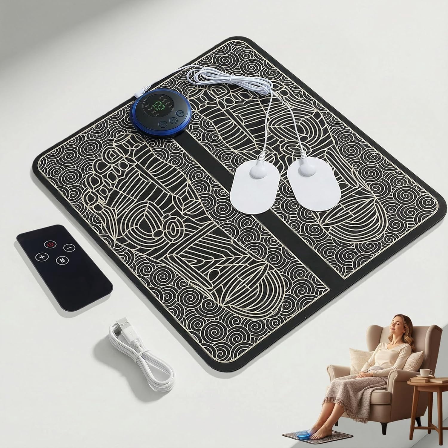 Foot Plates,Foot Plates Massager with 8 Massage Modesl and 19 ...