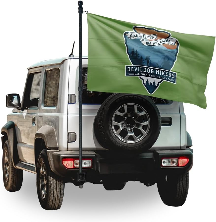 Foot Premium Tangle-Free Carbon-Fiber Flag Pole with 2 Flag Rings ...