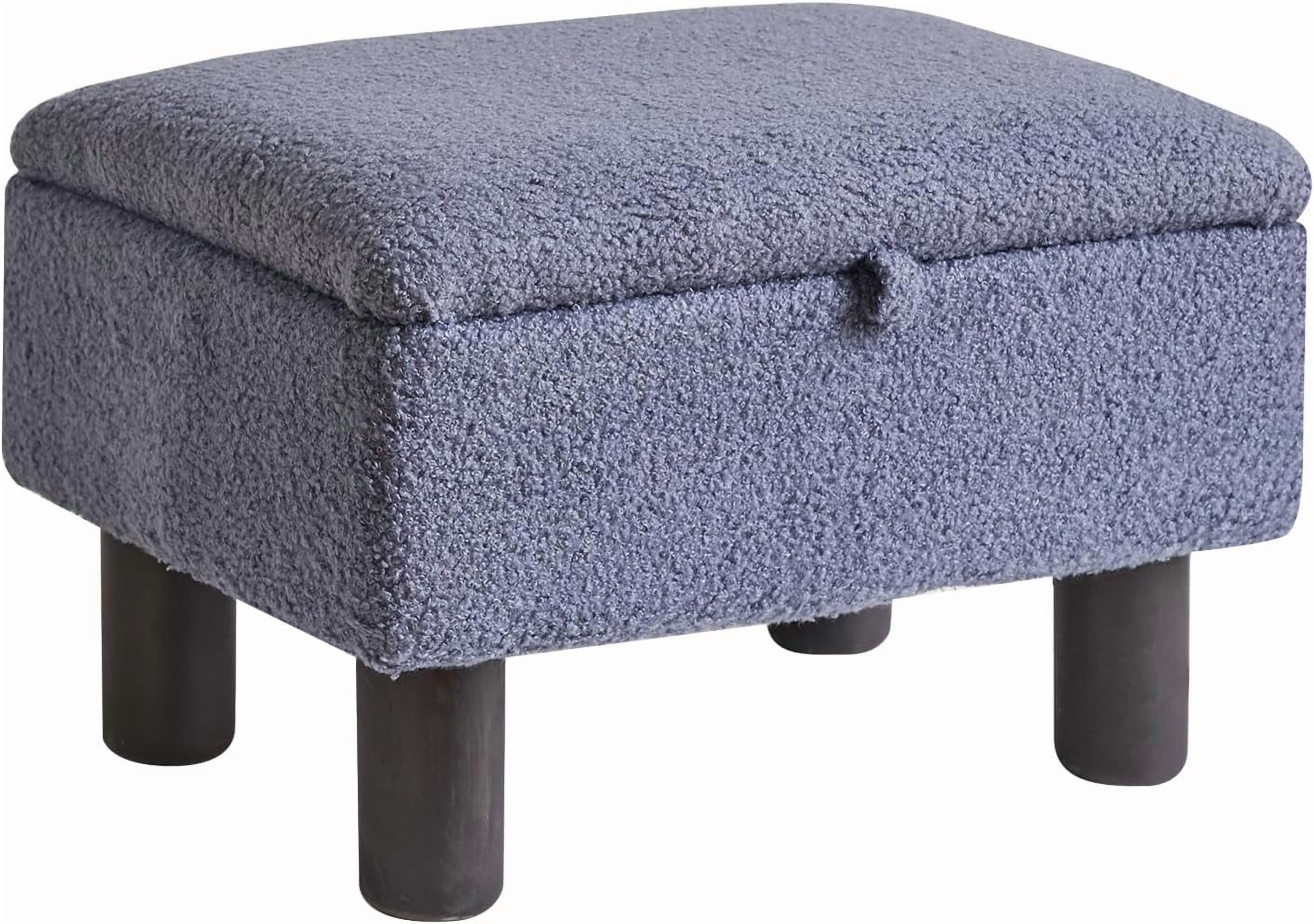 Foot Rest for Couch, Foot Stool Ottoman with Wood Legs, Teddy Velvet ...
