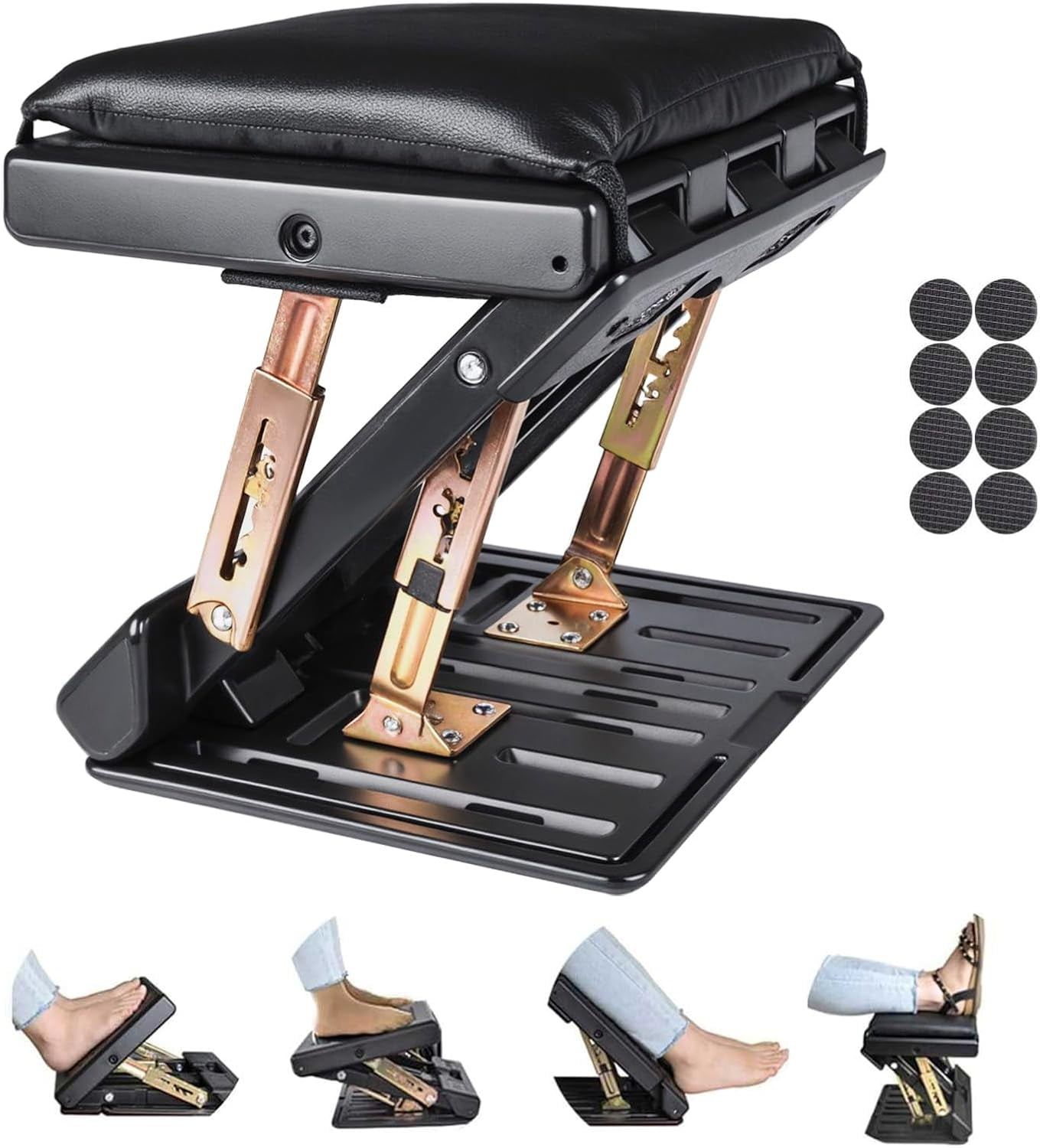 Foot Rest for Under Desk at Work 4-Level Height Adjustable, Ergonomic ...