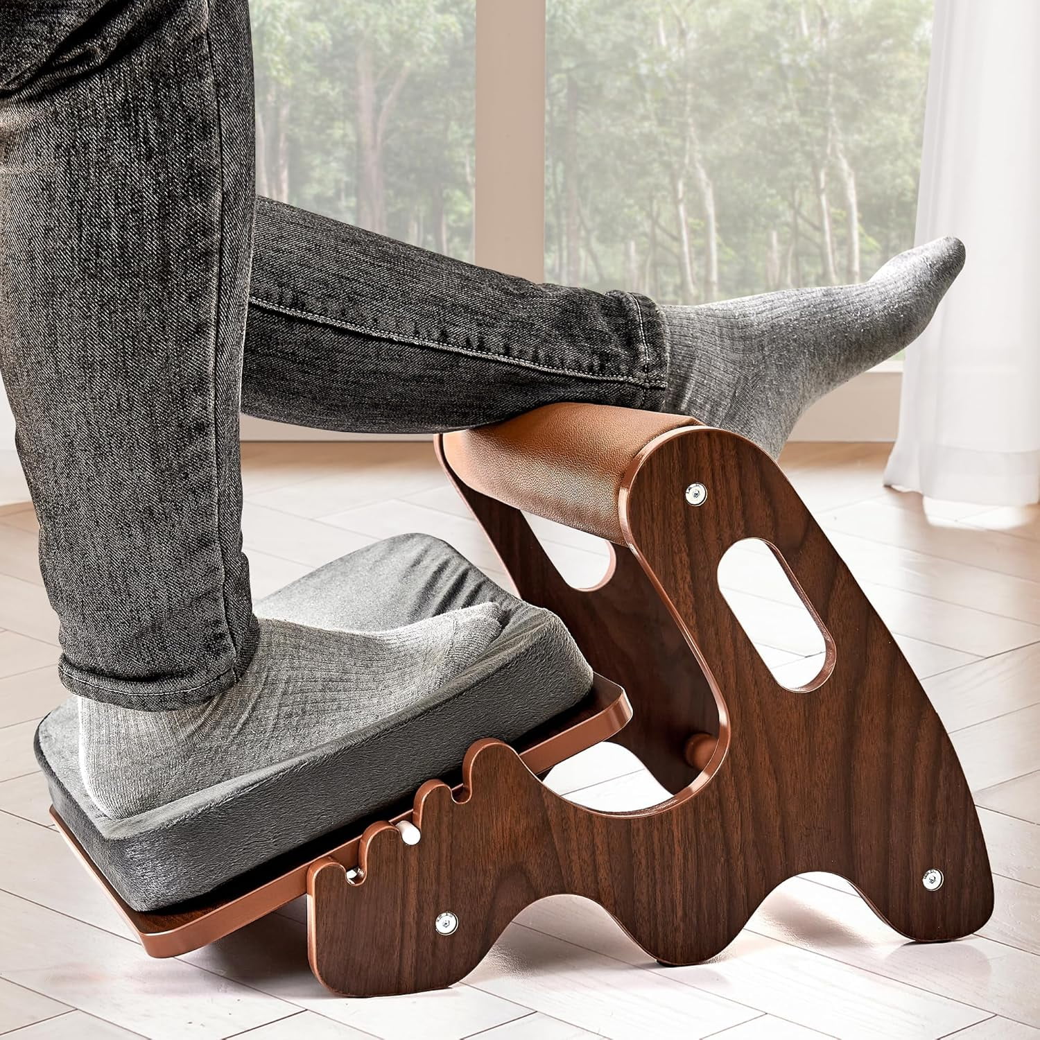 Foot Rest for Under Desk at Work- Adjustable Rocking Foot Stool with 3 ...