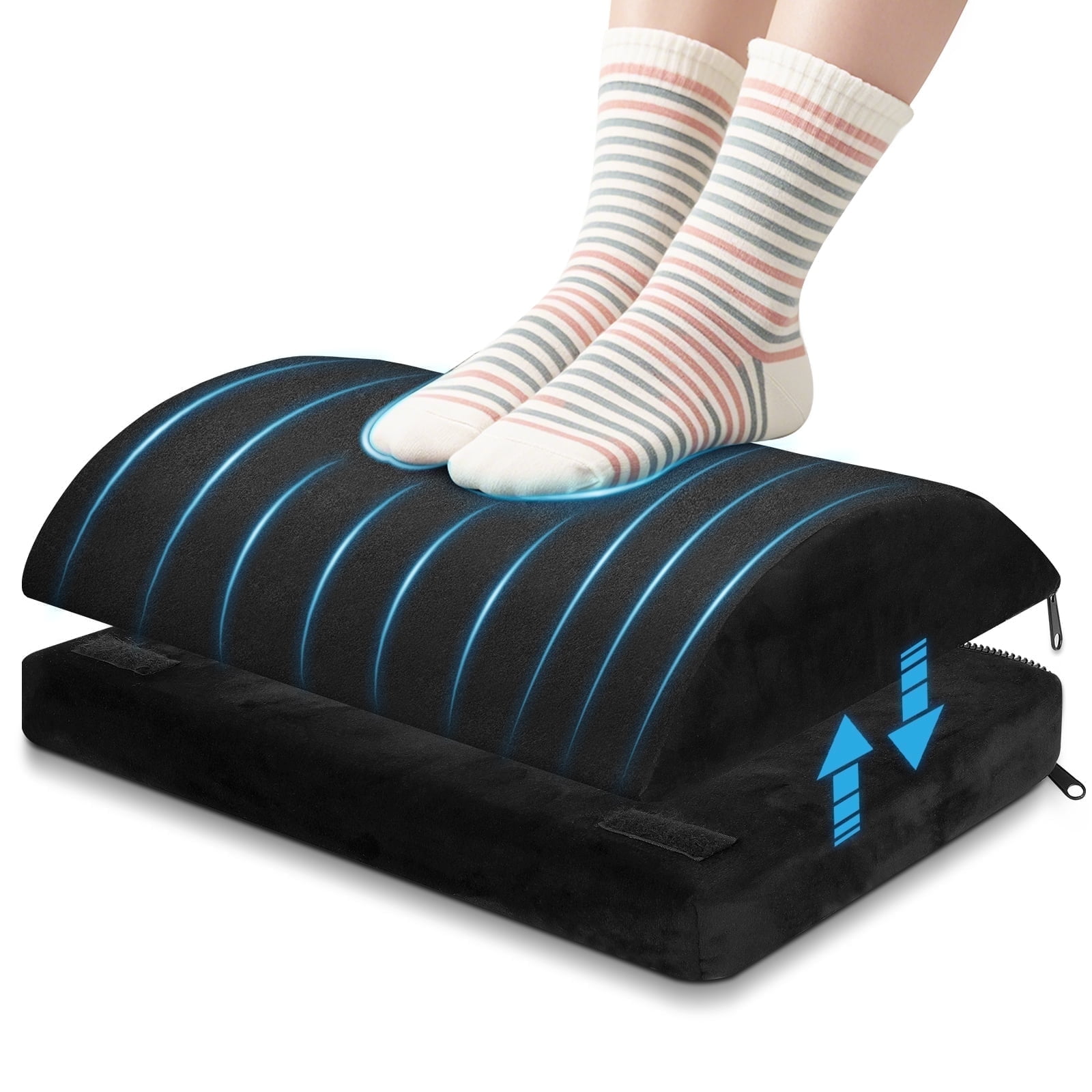 YUWENUS Ergonomic Memory Foam Foot Rest, Adjustable Height, Under Desk ...