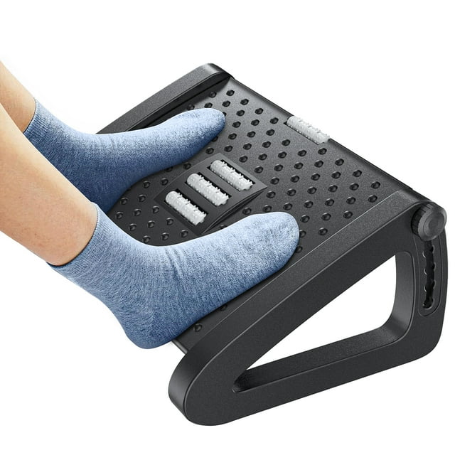 Foot Rests, Adjustable Under Desk Footrest with 6 Height Position ...