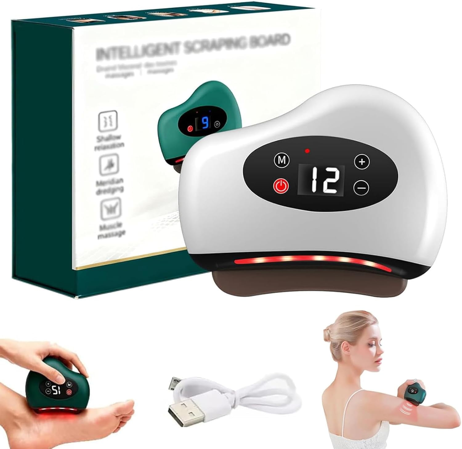 Foot Scraper,Heated Muscle Scraper,Heating and Vibration,with Electric ...