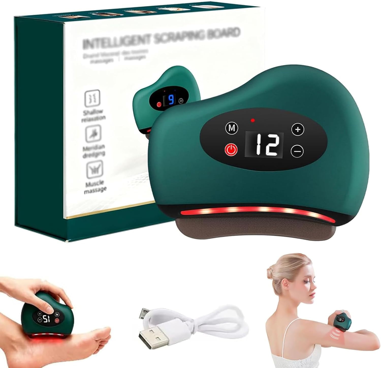 Foot Scraper,Heated Muscle Scraper,Heating and Vibration,with Electric ...