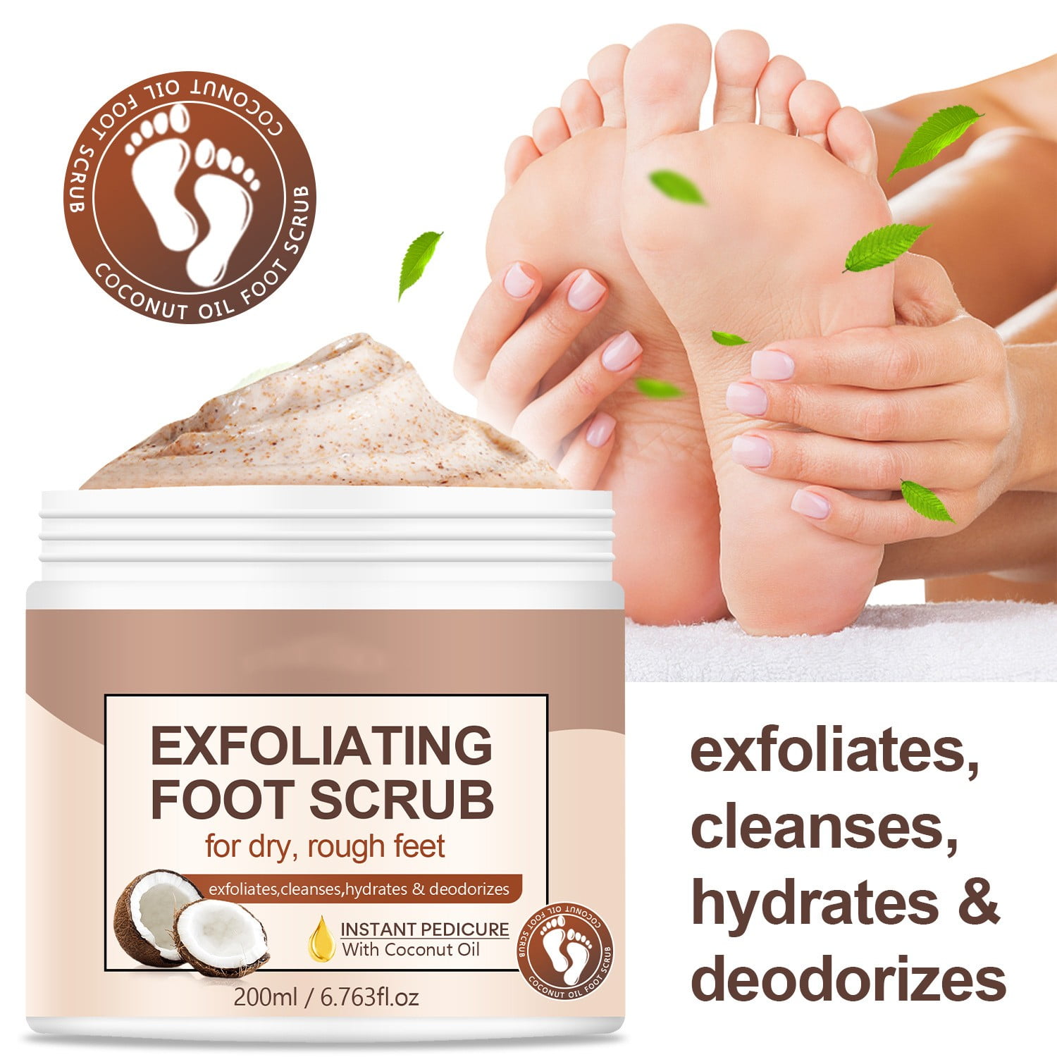 Foot Scrub – Exfoliating Natural SaltBased Feet & Dry Skin Scrub ...