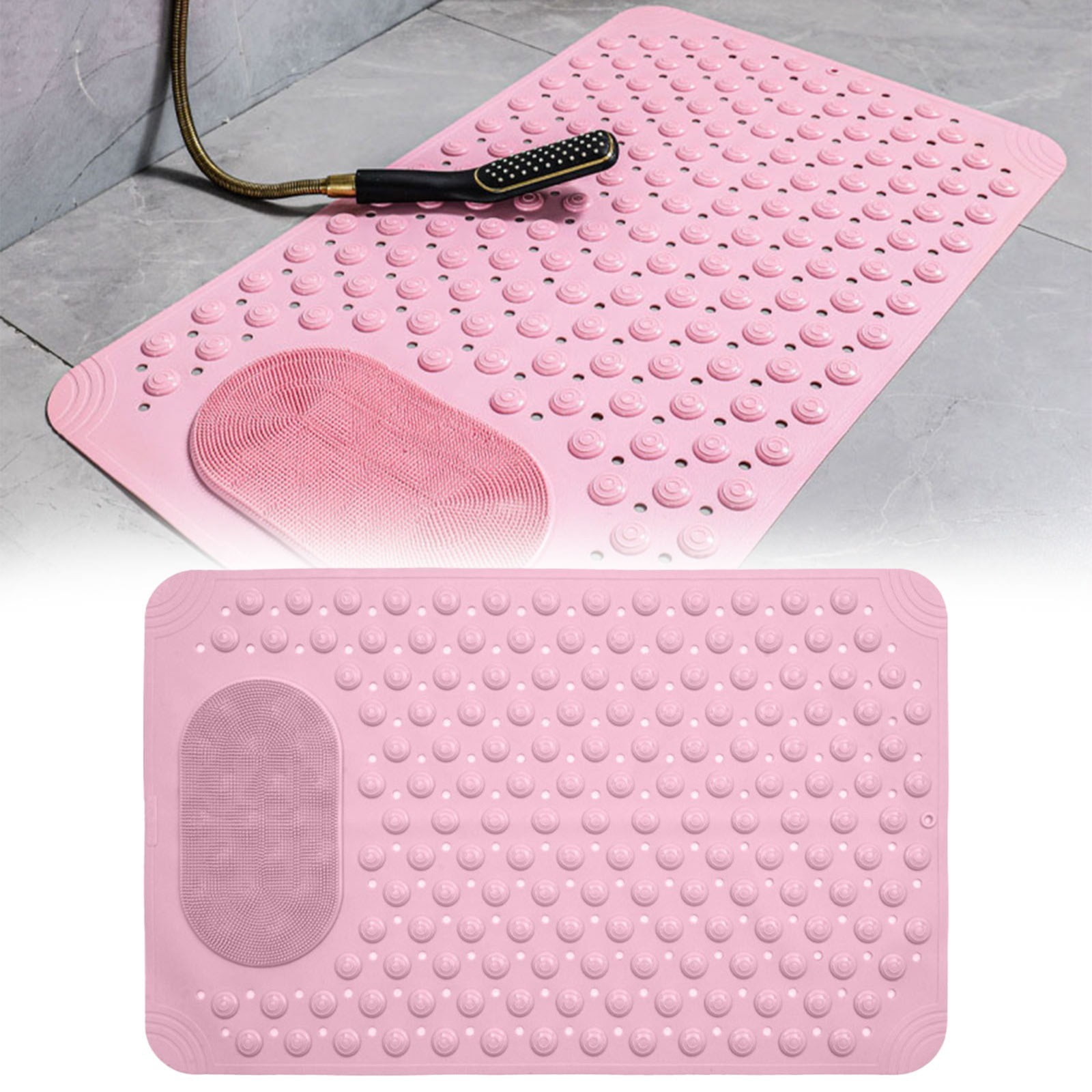 Foot Scrubber Shower Mat with Pumice Feet Scrub Stone Bathtub Mat with ...