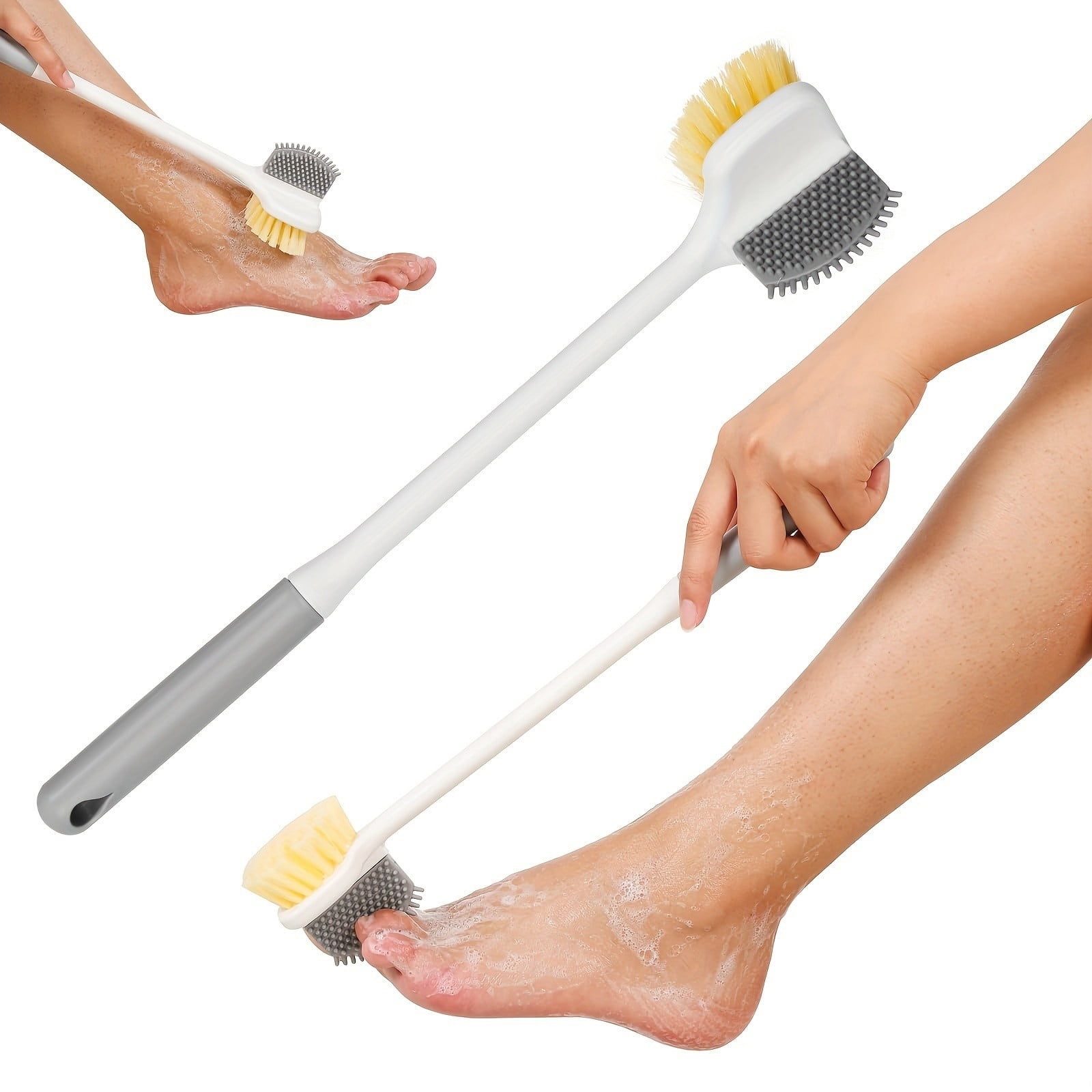 Foot Scrubber Toe Cleaning Brush, Shower Foot Scrubber with Long Handle ...