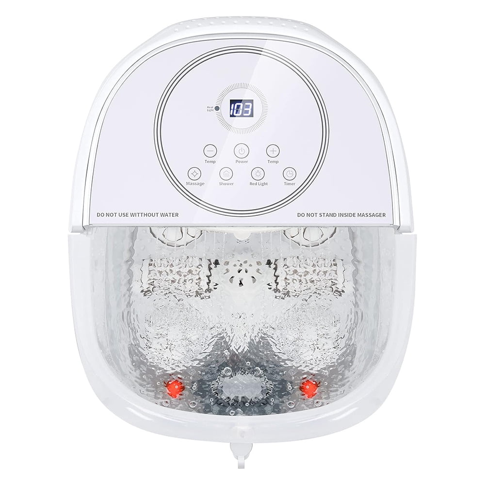 Foot Spa Bath Massager with Electric Massager, Timer, Angle-Adjustable ...