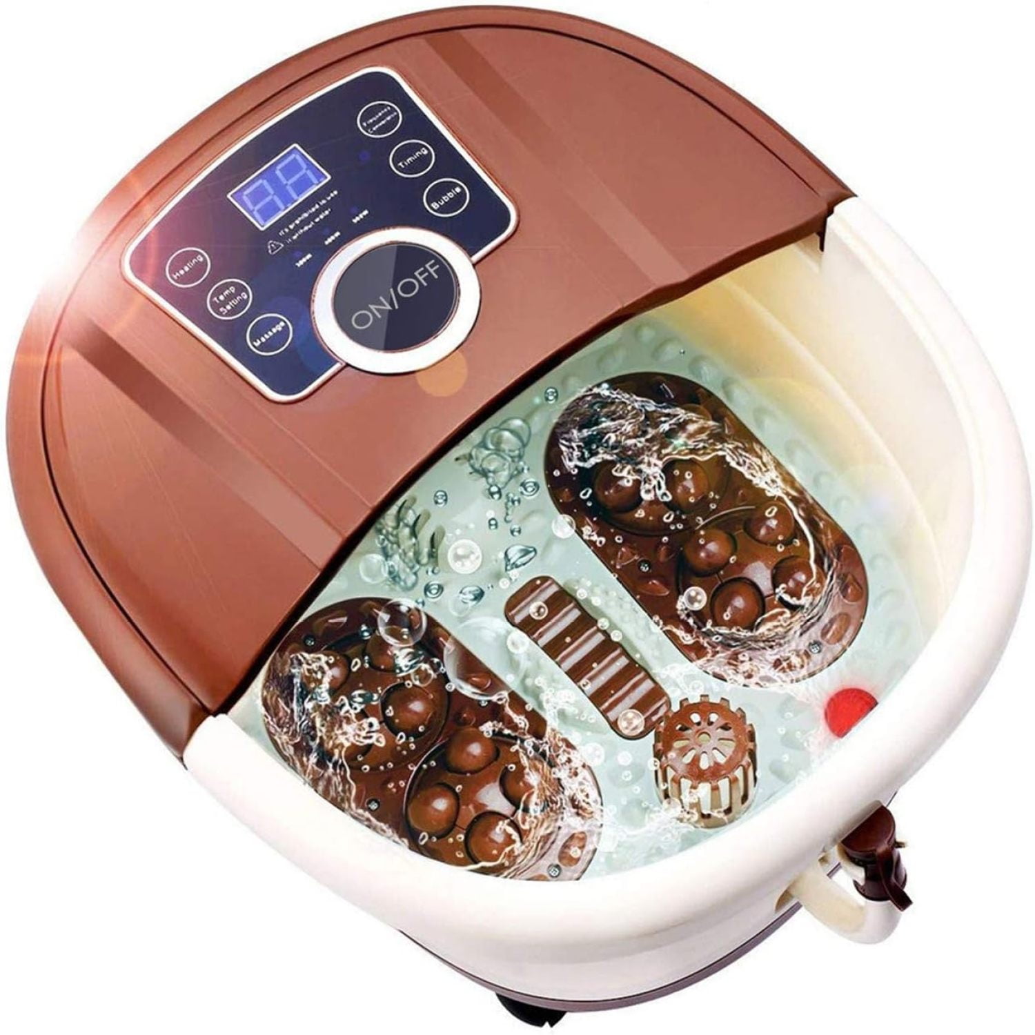 Foot Spa Bath Massager with Heat,16 Pedicure Spa Motorized Shiatsu ...