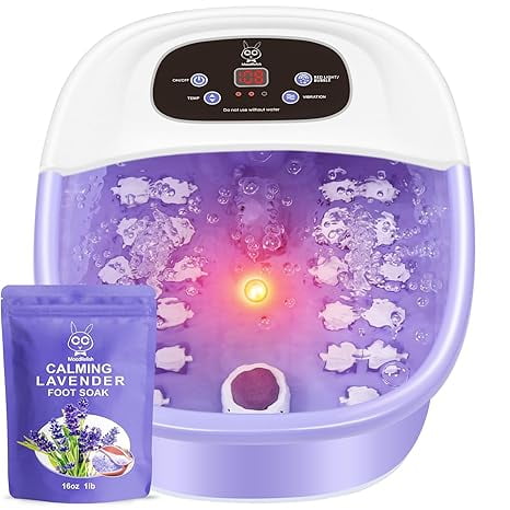 Foot Spa Bath Massager with Heat Bubbles and Vibration Massage and Jets ...