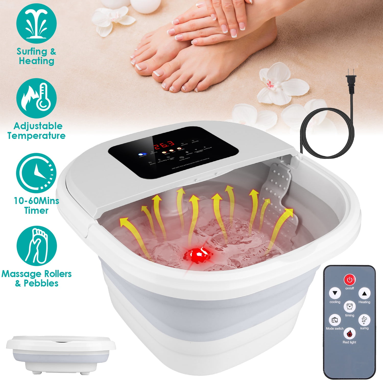 Foot Spa Bath Massager with Heat, iMounTEK Electric Foot Soaker Tub ...