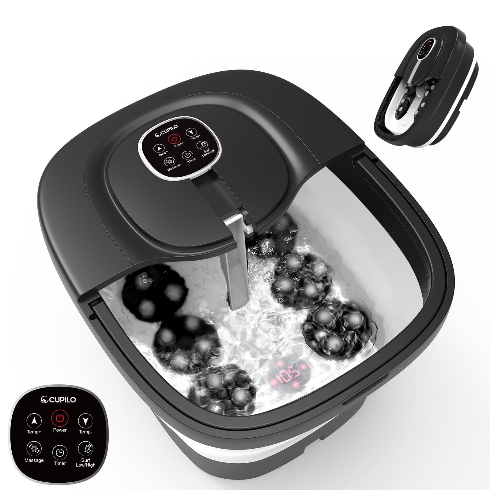 Cupilo Collapsible Foot Spa, Electric Rotary Massage Foot Bath with ...