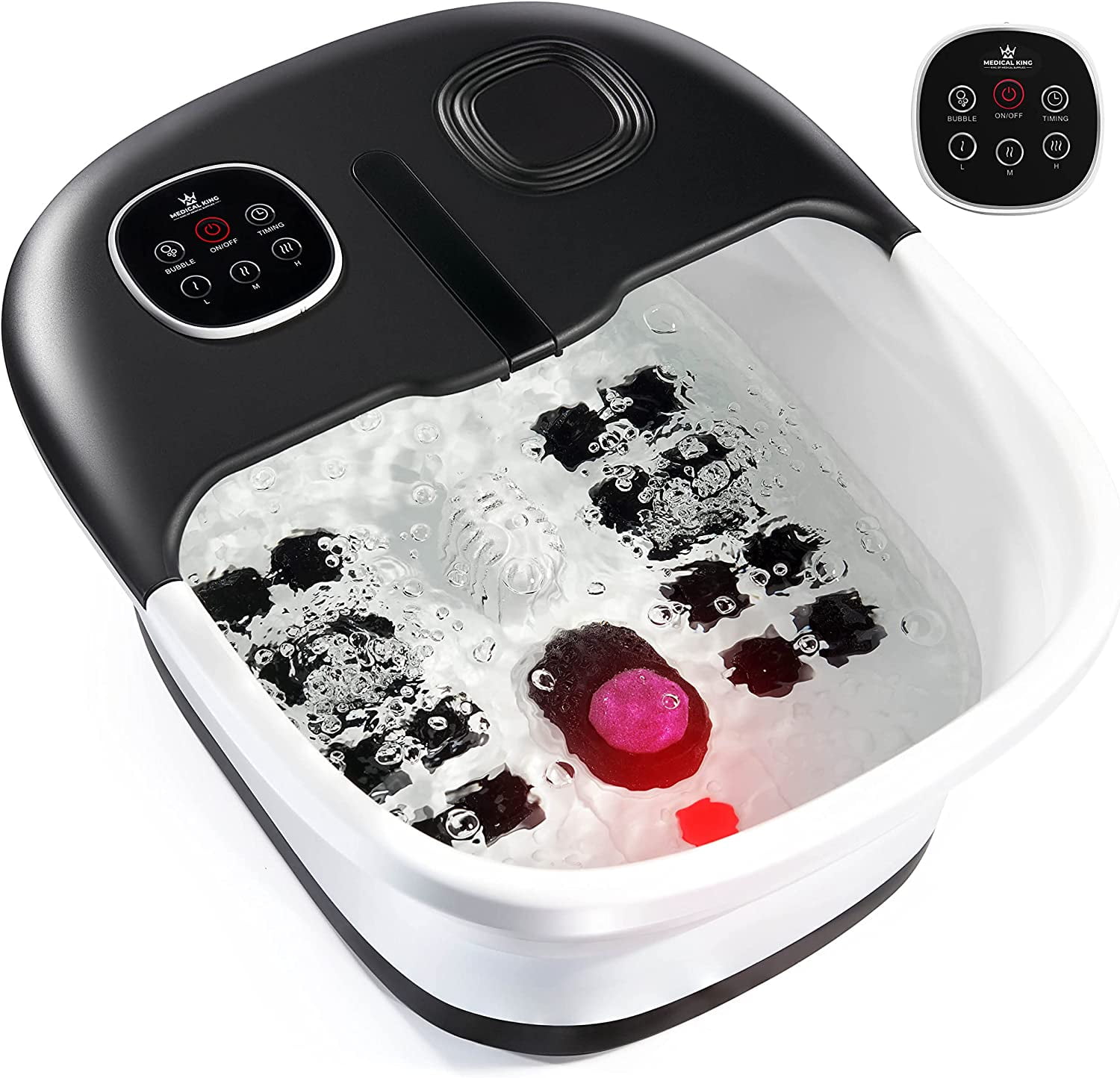 Foot Spa Massager With Collapsible Option Heat Jets And Remote