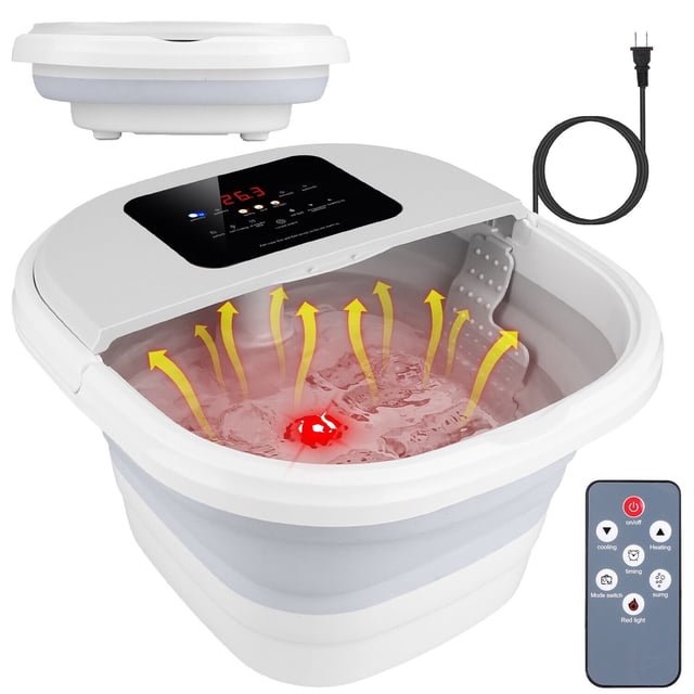 Foot Spa bath Massager with Heat Bubbles Vibration Digital Temperature ...