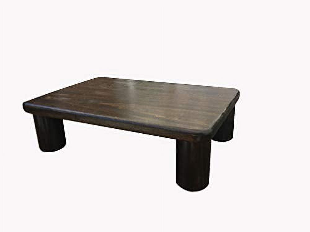 Foot Stool, 4" Tall, Poplar, Round Legs (Made in The USA) (Walnut Satin ...