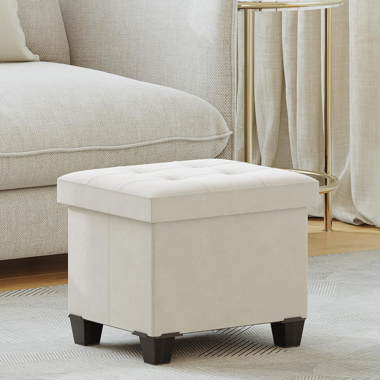 Foot Stool, Bench with Storage, 660 lb Load Capacity, for Living Room ...