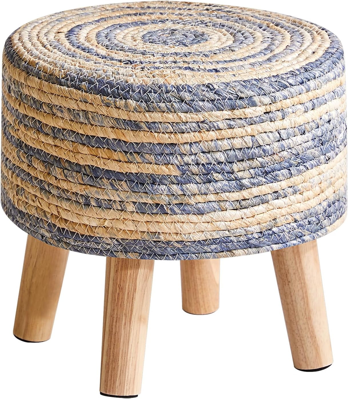 Foot Stool Natural Seagrass Hand Weave, 12.6" Small Ottoman, Round ...