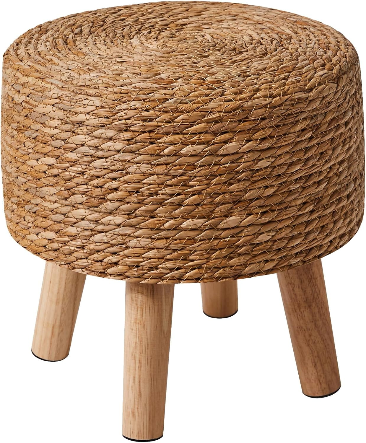 Foot Stool Natural Seagrass Hand Weave, 12.6" Small Ottoman, Round ...