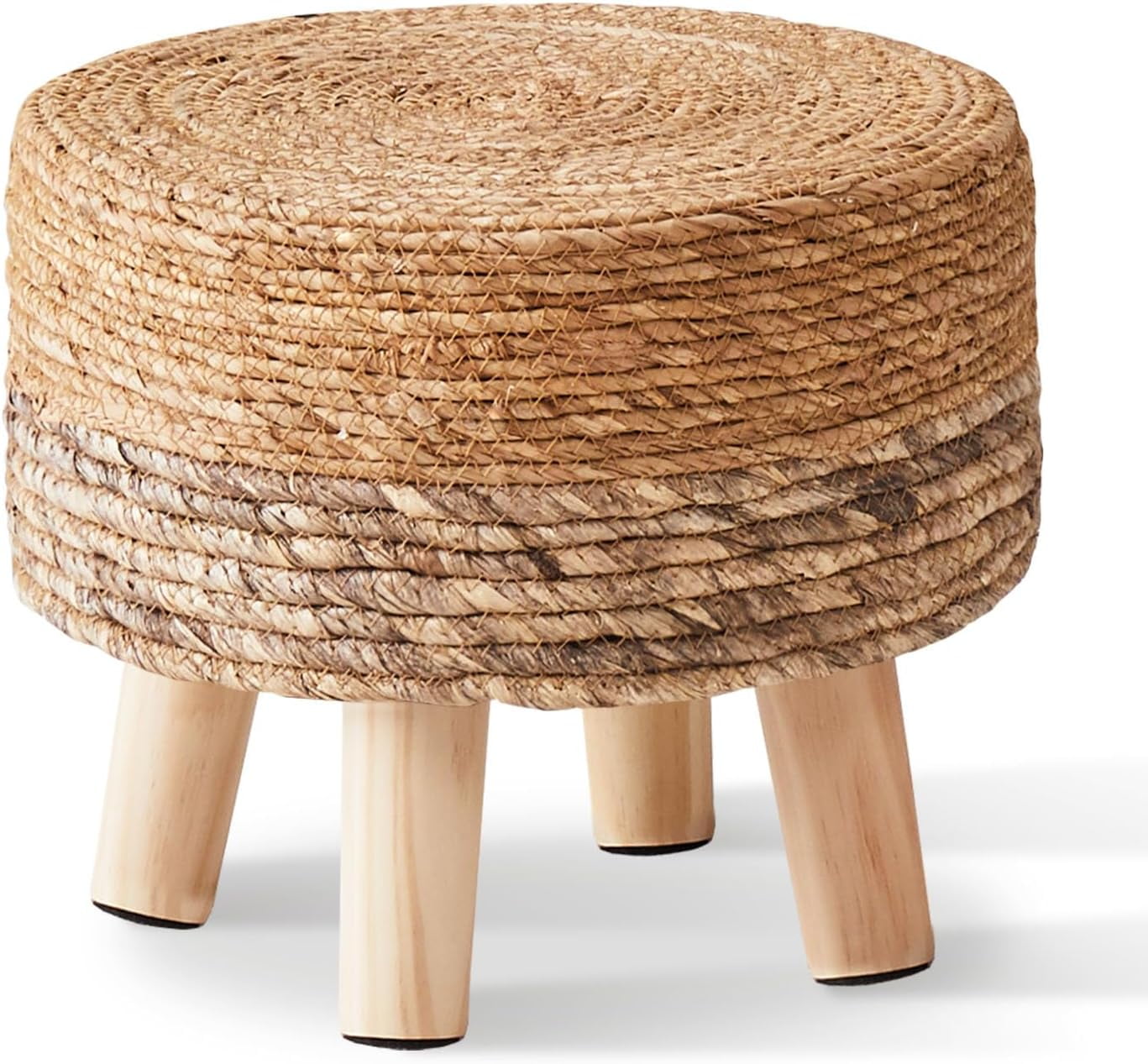 Foot Stool Natural Seagrass Hand Weave Poufs Round for Couch Desk Soft ...