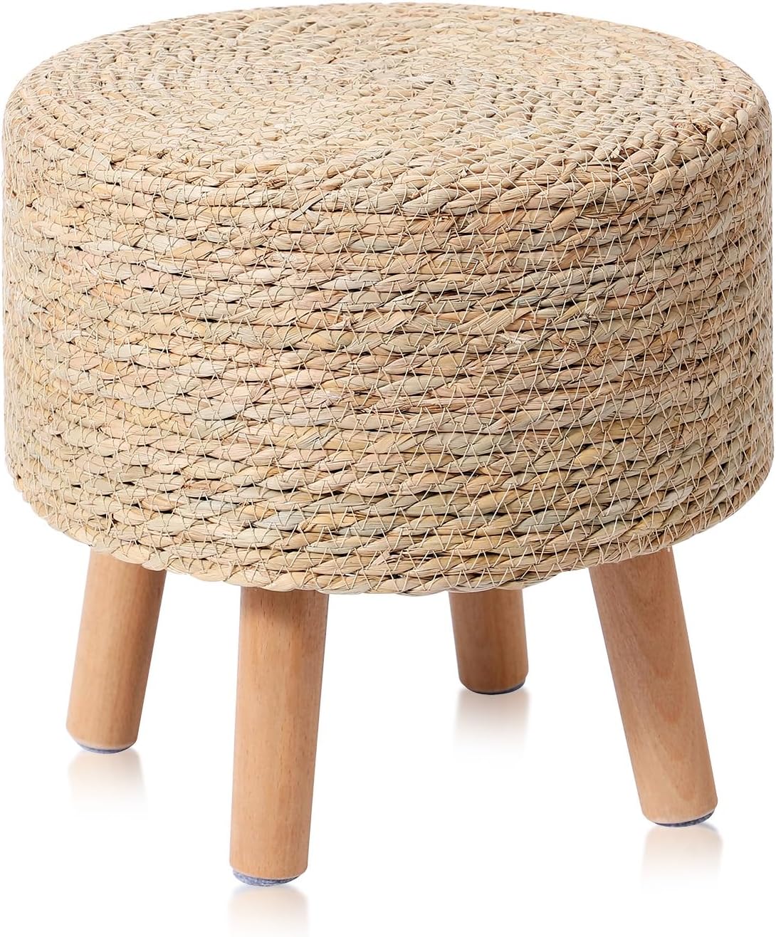 Foot Stool Ottoman Natural Seagrass Hand Weave, Poufs Wicker Round ...