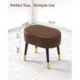 Foot Stool Ottoman, Oval Vanity Stool with Metal Legs, PU Leather Rivet ...