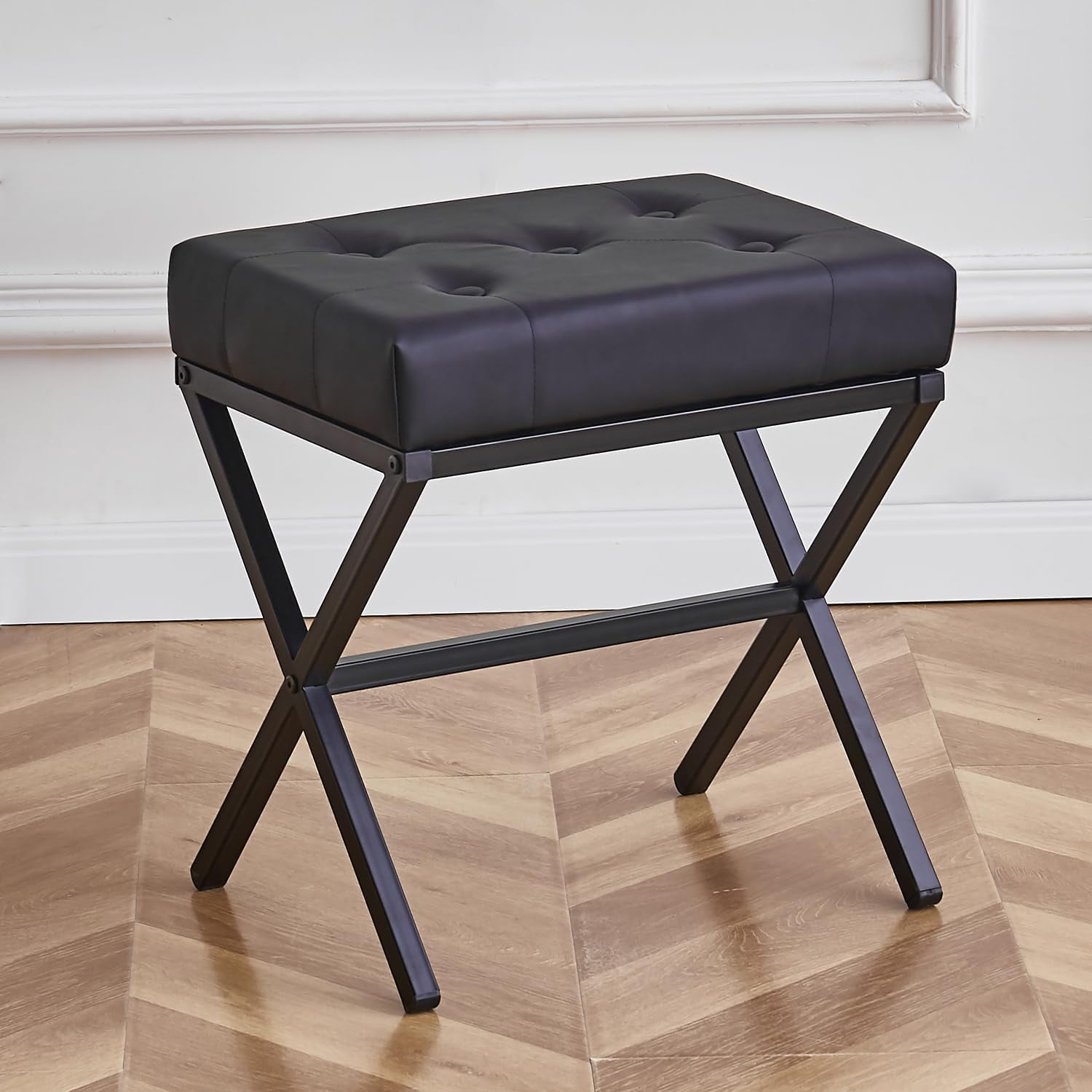 Foot Stool Tufted Vanity Stool Ottomans Thickened Cushion Footstool ...