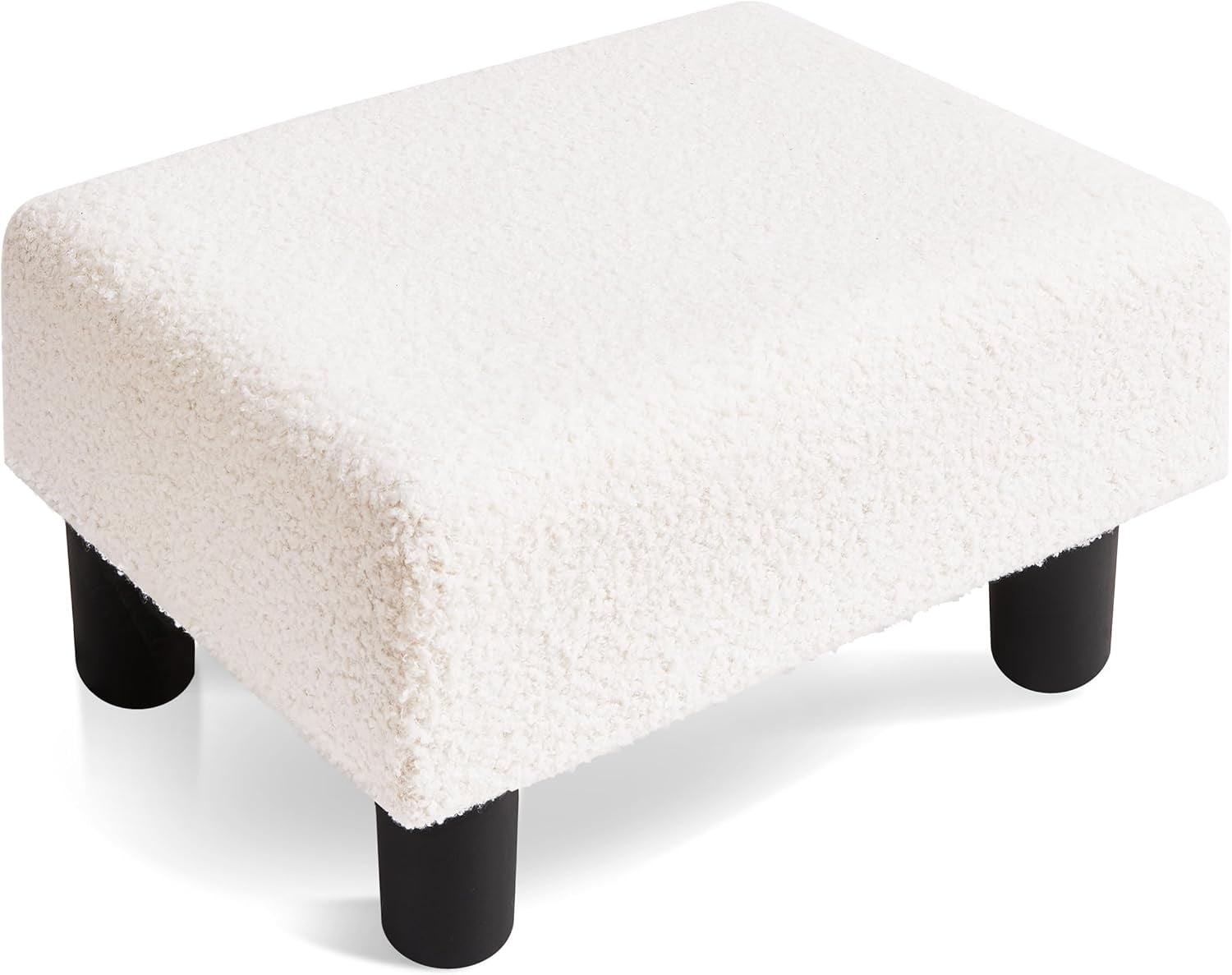 Foot Stools Ottoman, Sherpa Small Foot Stool with Legs, Rectangle Small ...