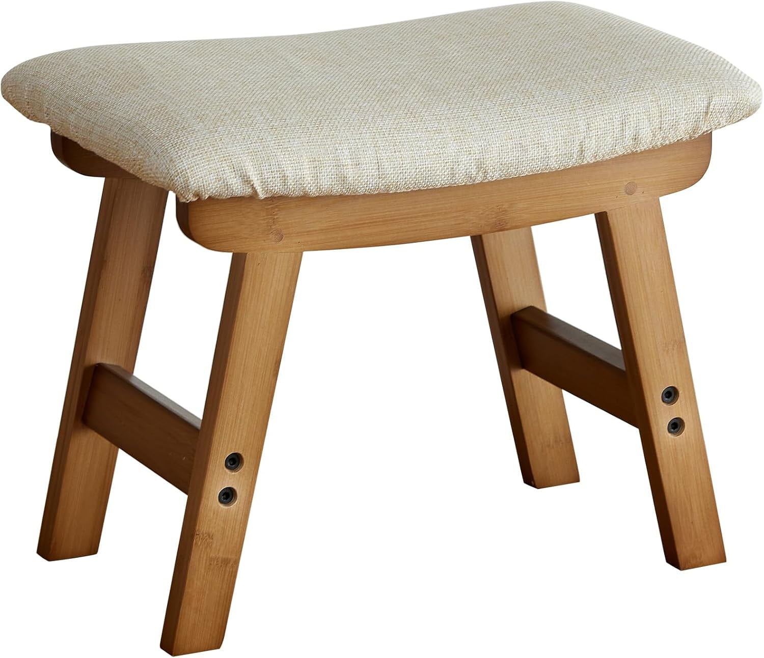 Foot Stools Ottoman, Small Soft Footrest Ottoman with Wood Legs, Sofa ...