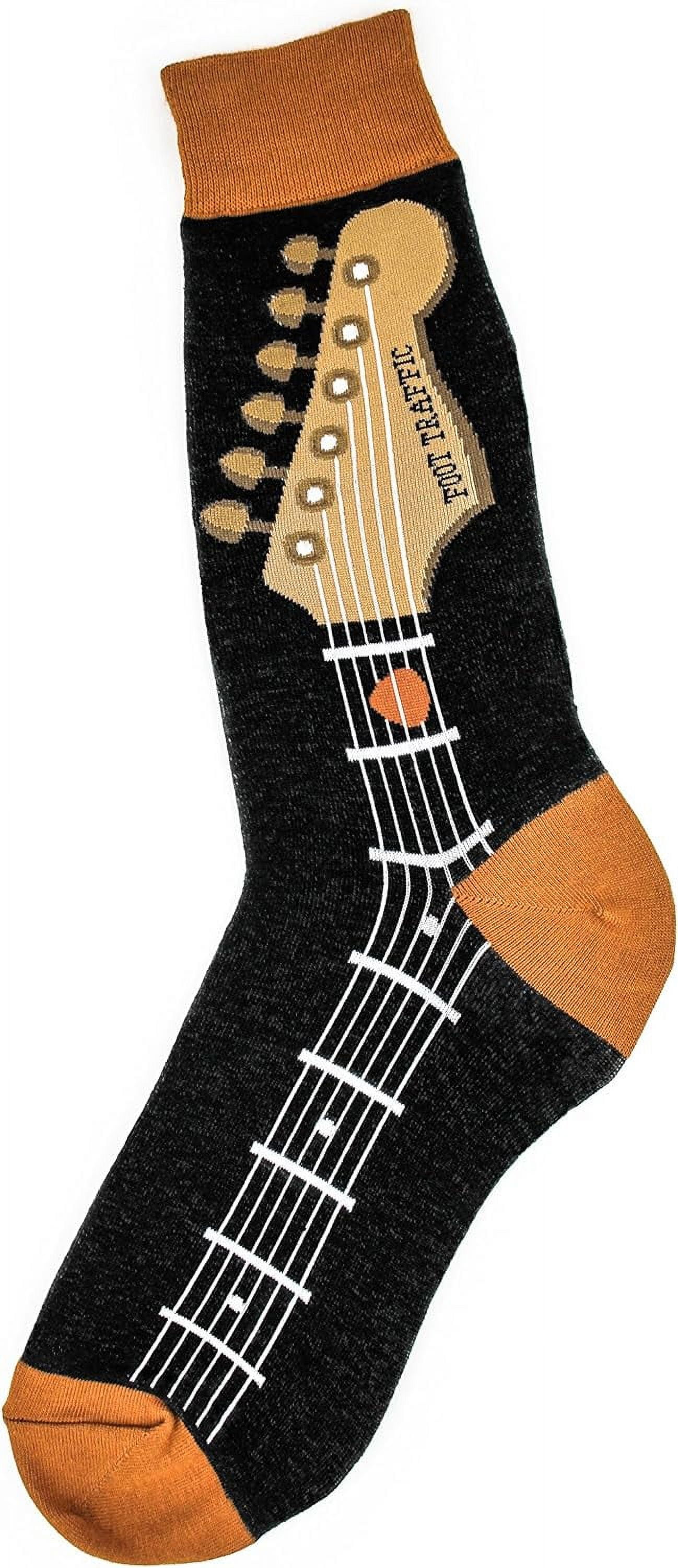 Foot Traffic Music Themed Socks for Men Guitar Neck - Walmart.com
