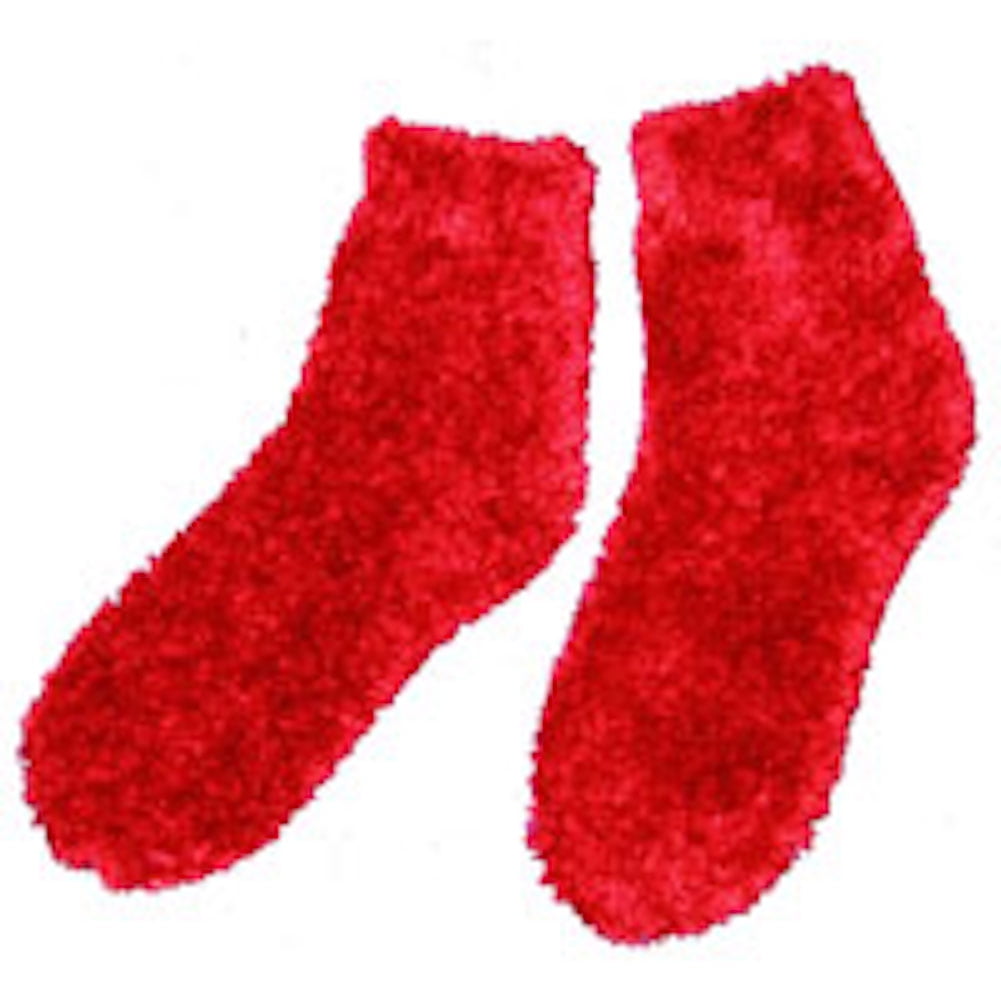 Foot Traffic - Soft Fuzzy Socks - Red - Walmart.com