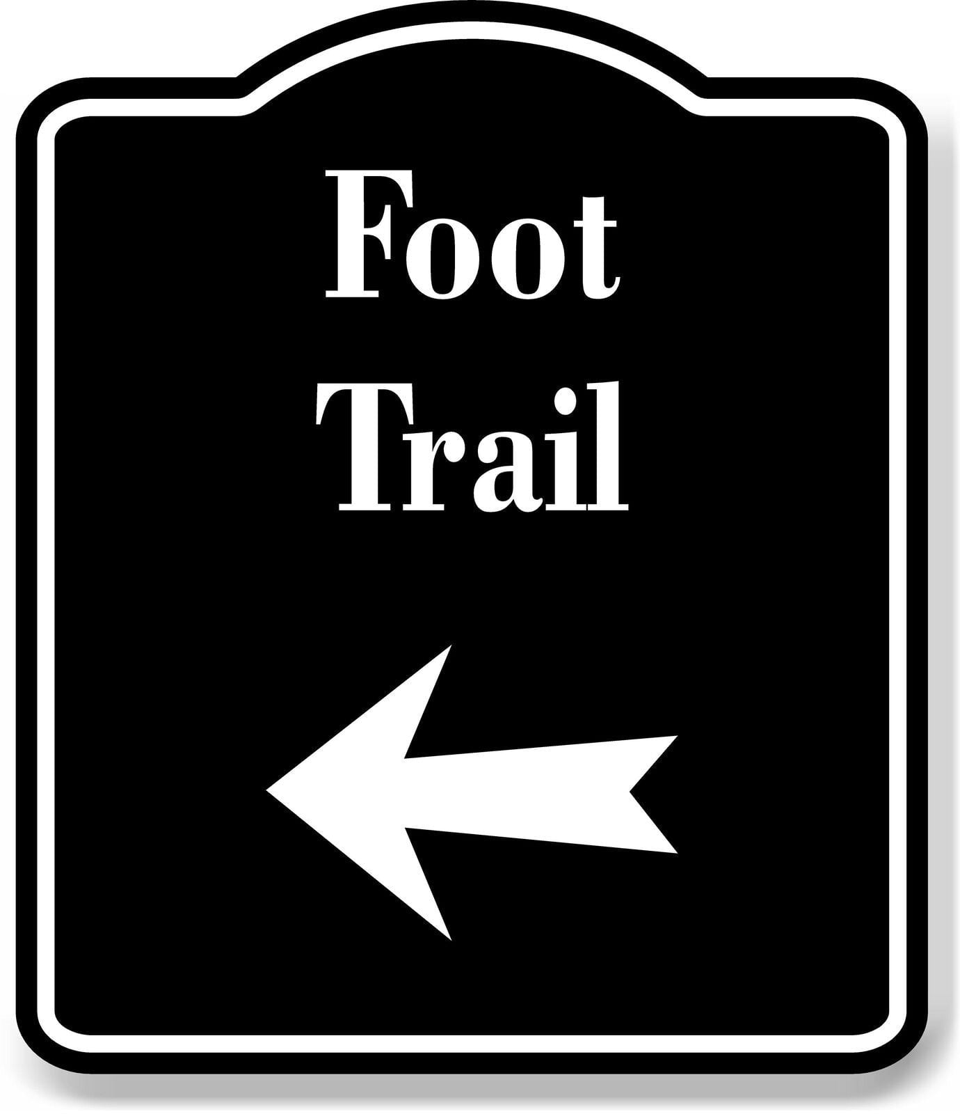 Foot Trail Left Arrow BLACK Aluminum Composite Sign, 15"x18" - Walmart.com