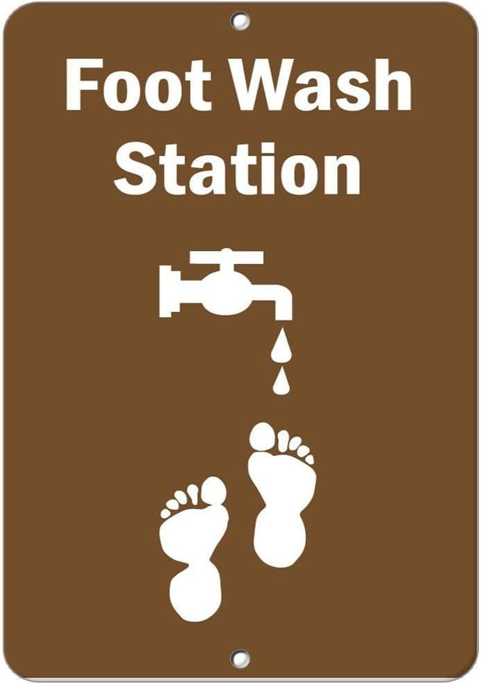 Foot Wash Station Activity Sign Park Signs Aluminum Metal Sign ...