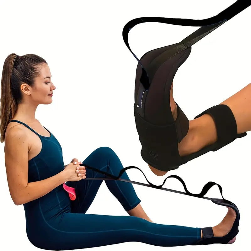 Foot and Calf Stretcher Leg Stretch Strap for Plantar Fasciitis Relief ...