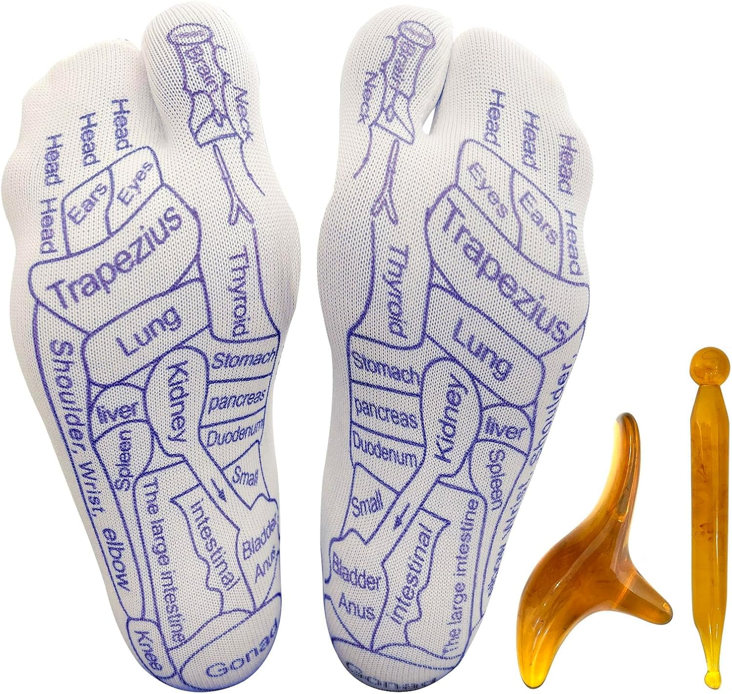 Foot reflexology socks (with massage tool included) relieve stress and ...